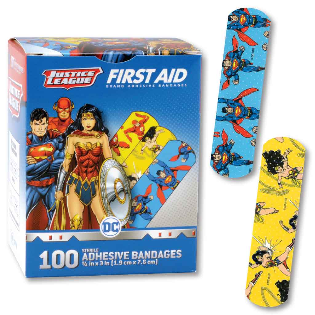 Justice League Superman Wonder Woman Flash Bandages from MediBadge