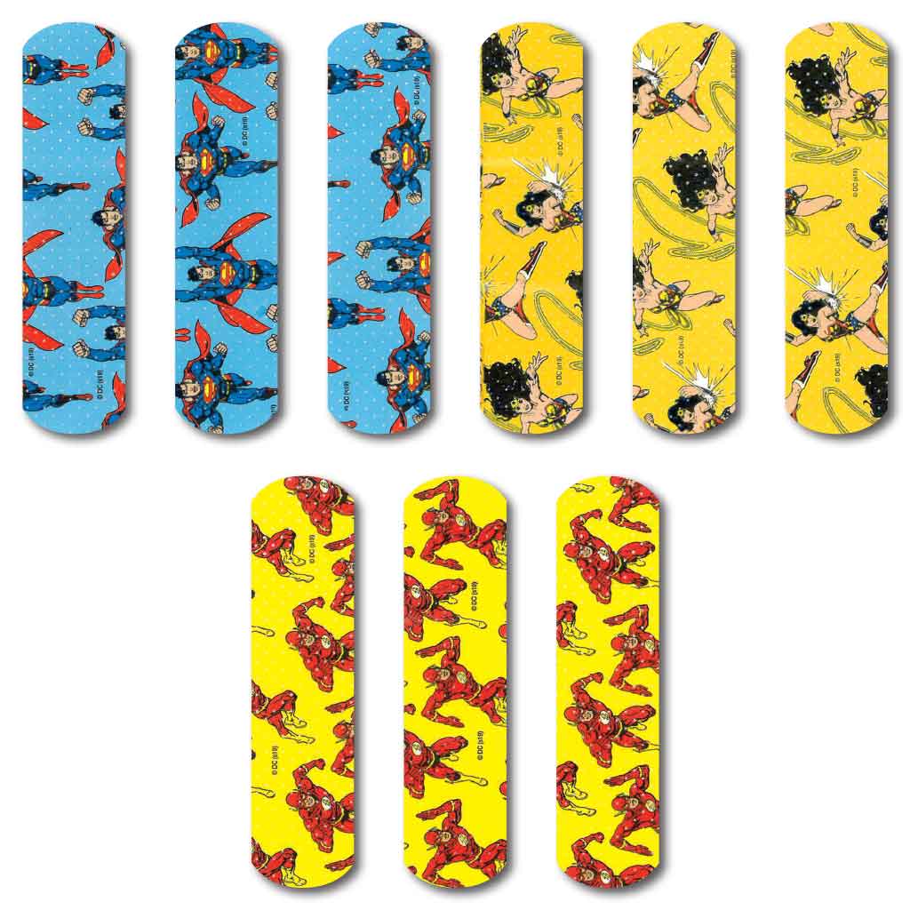 Justice League Superman Wonder Woman Flash Bandages from MediBadge